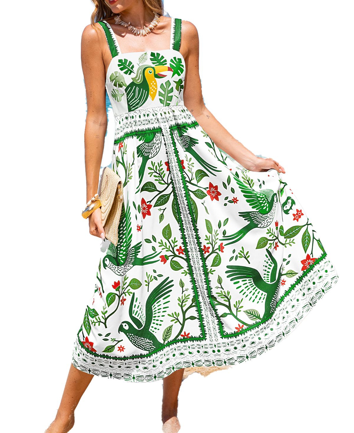 Click here for Cupshe Womens Two Can Tango Tropical Maxi Beach Dr... prices