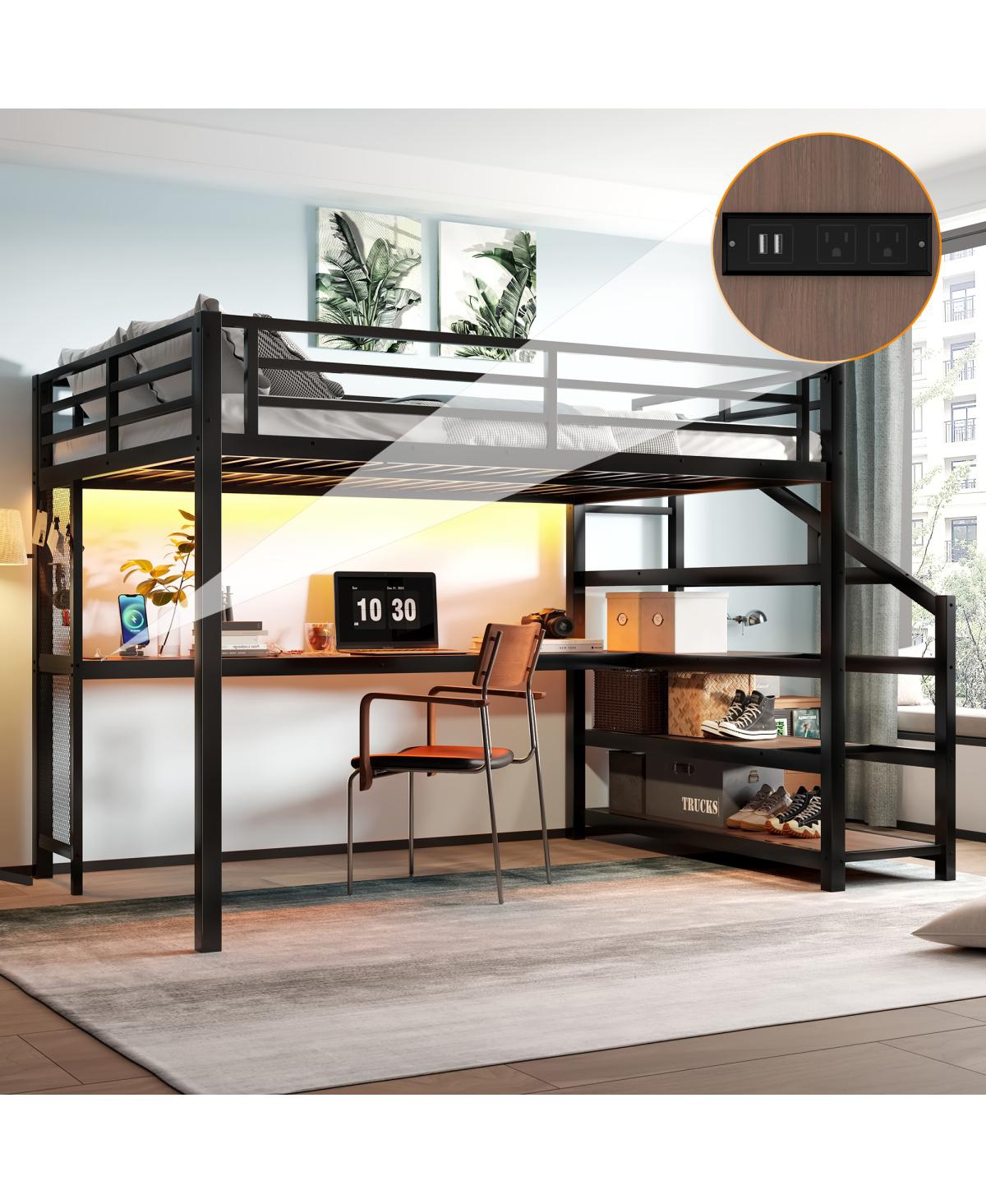 Click here for Streamdale Queen Loft Bed with Desk and Storage St... prices