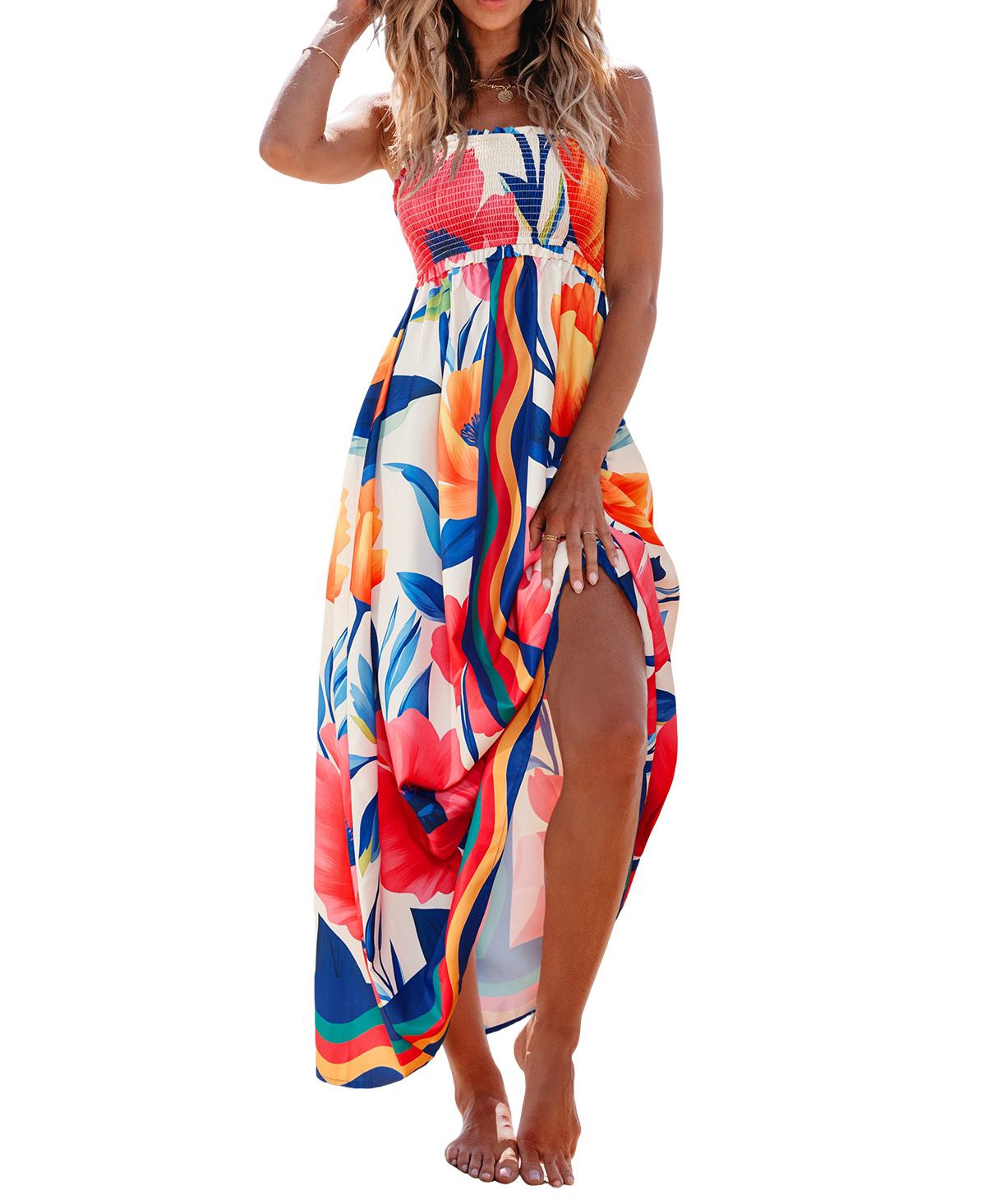 Click here for Cupshe Womens Party Favor Floral Maxi Beach Dress... prices