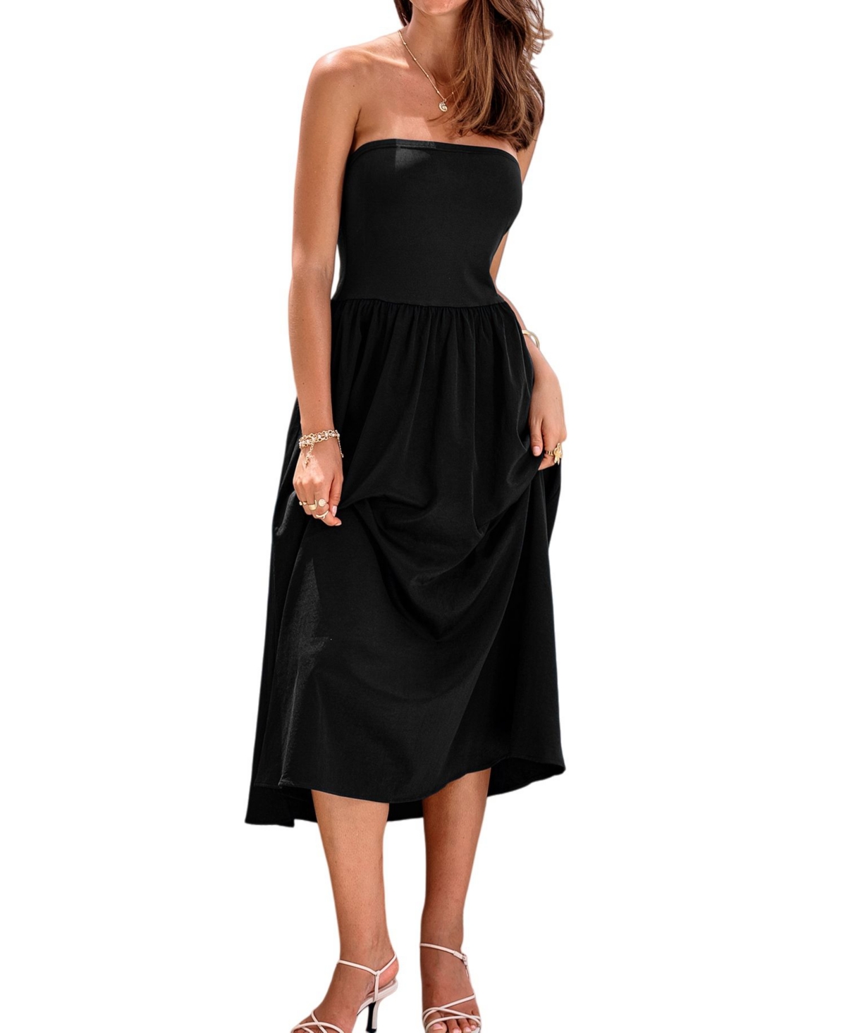 Click here for Cupshe Womens Polly Black Midi Beach Dress - Black prices