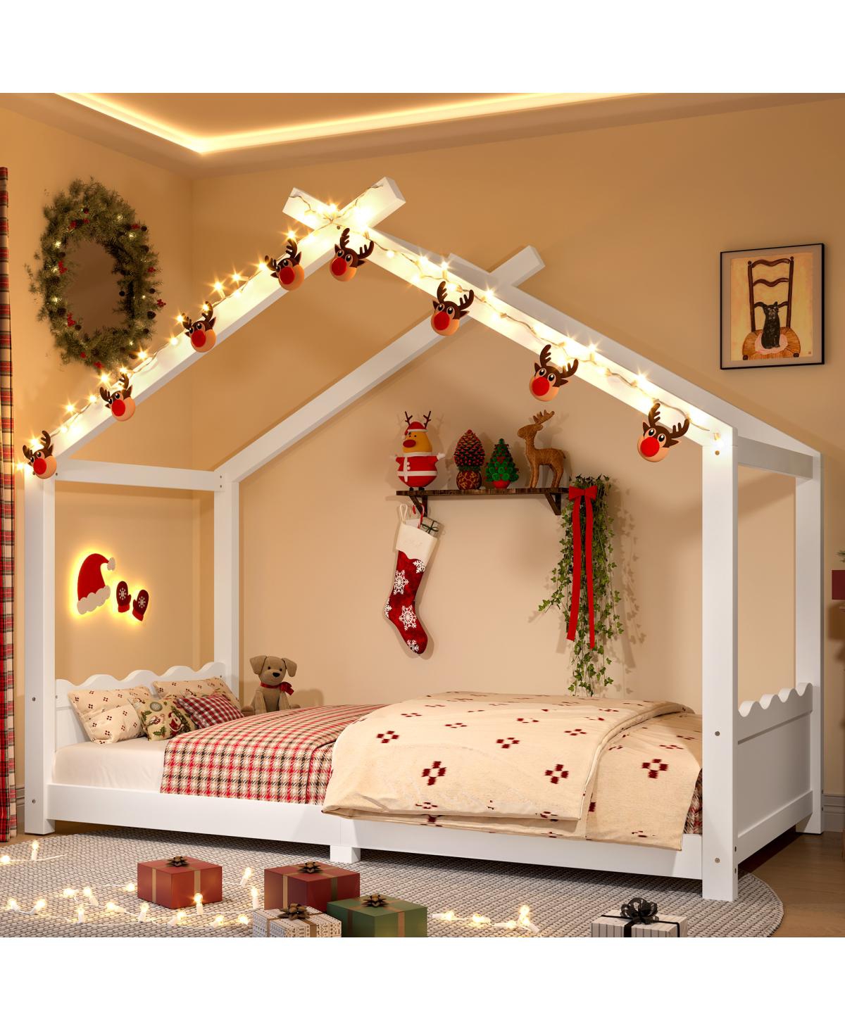 Click here for Streamdale Furniture Twin House Floor Bed with Sla... prices