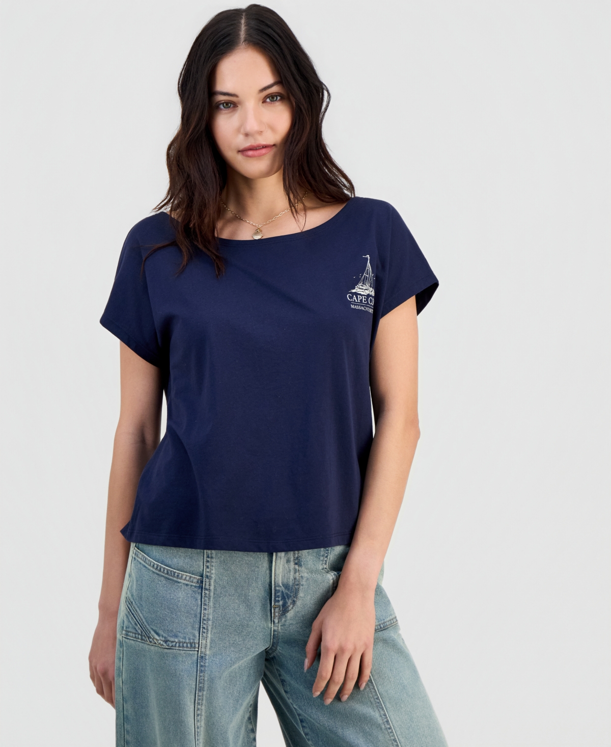 Click here for Self Esteem Juniors Cape Cod Graphic Cotton Boat N... prices