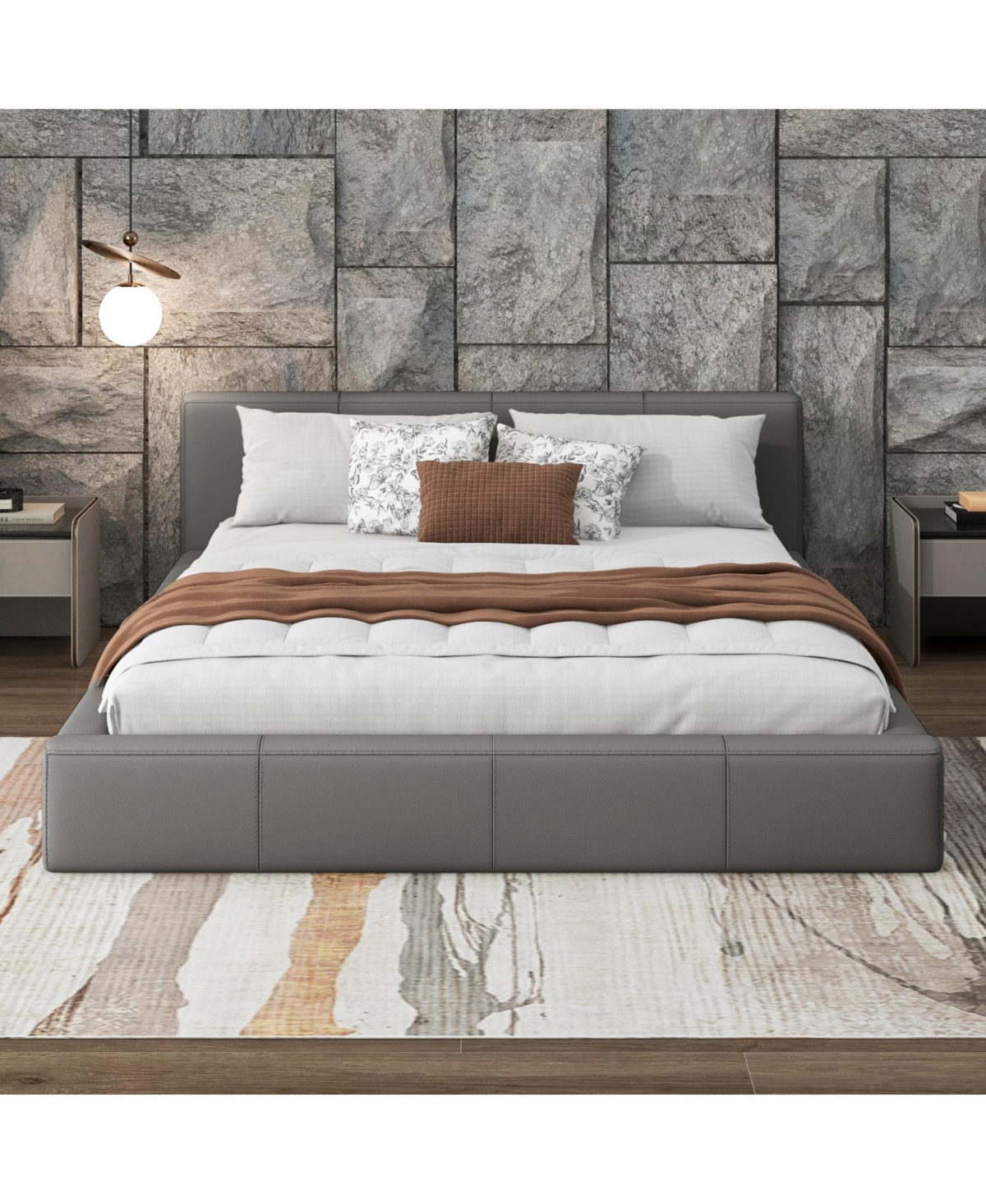 Click here for Streamdale Stylish Beige Upholstered Bed The Ideal... prices