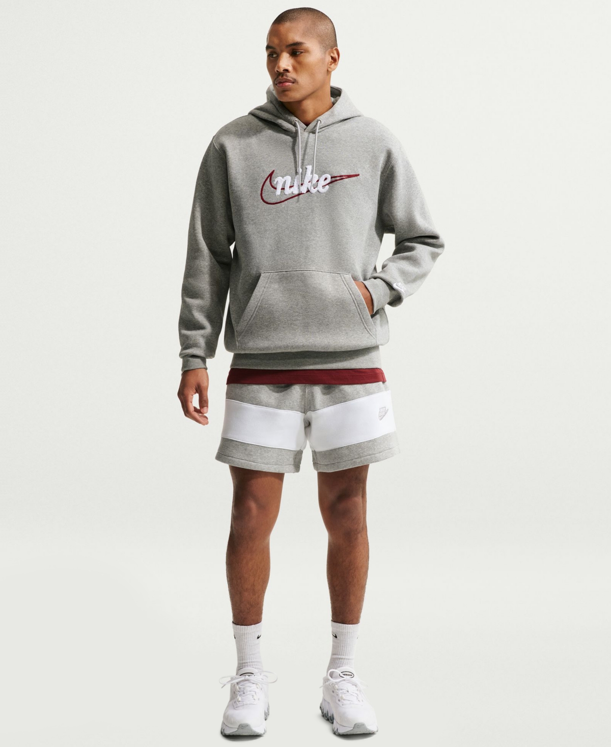 Click here for Nike Mens Embroidered Logo Relaxed-Fit Hoodie - Gr... prices