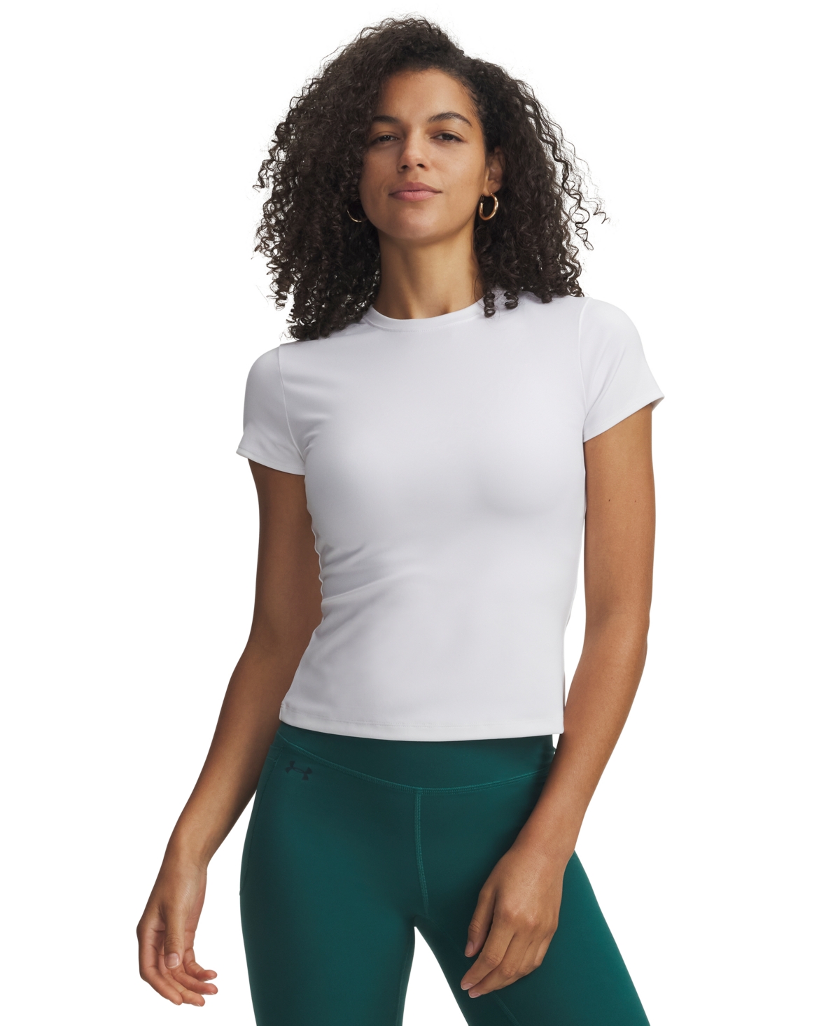 Click here for Under Armour Womens Fitted Short-Sleeve Top - Whit... prices