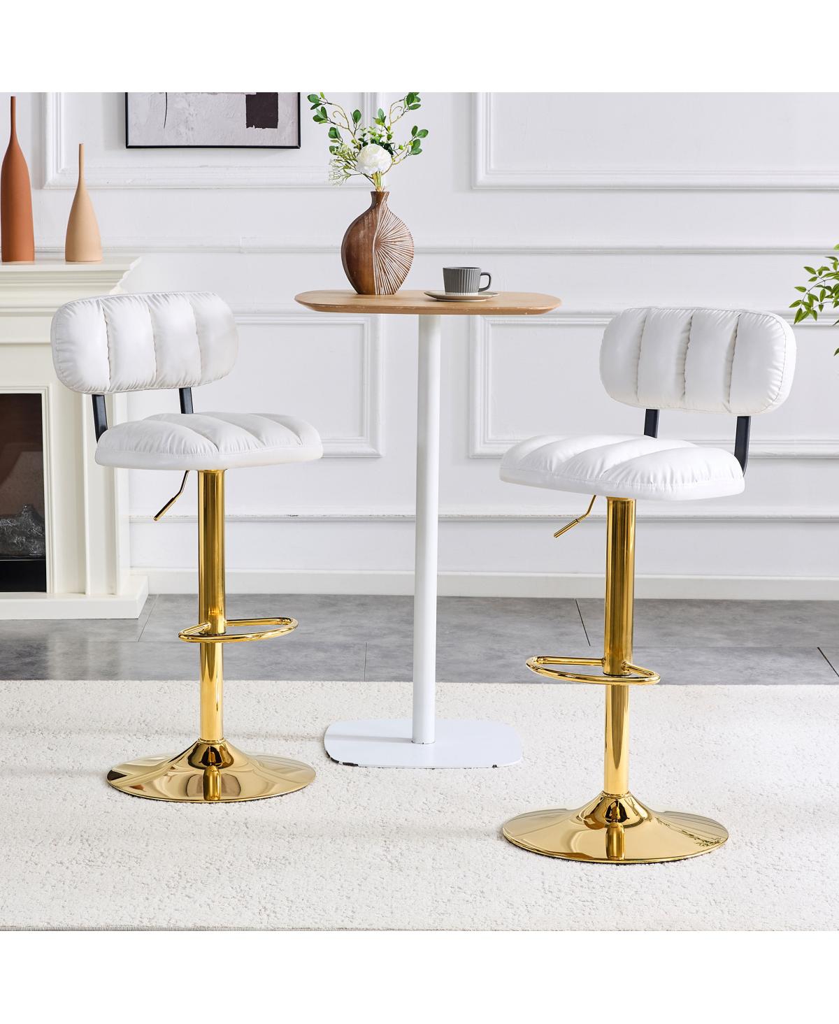 Click here for Streamdale Furniture Set of 2 White Pu Leather Bar... prices