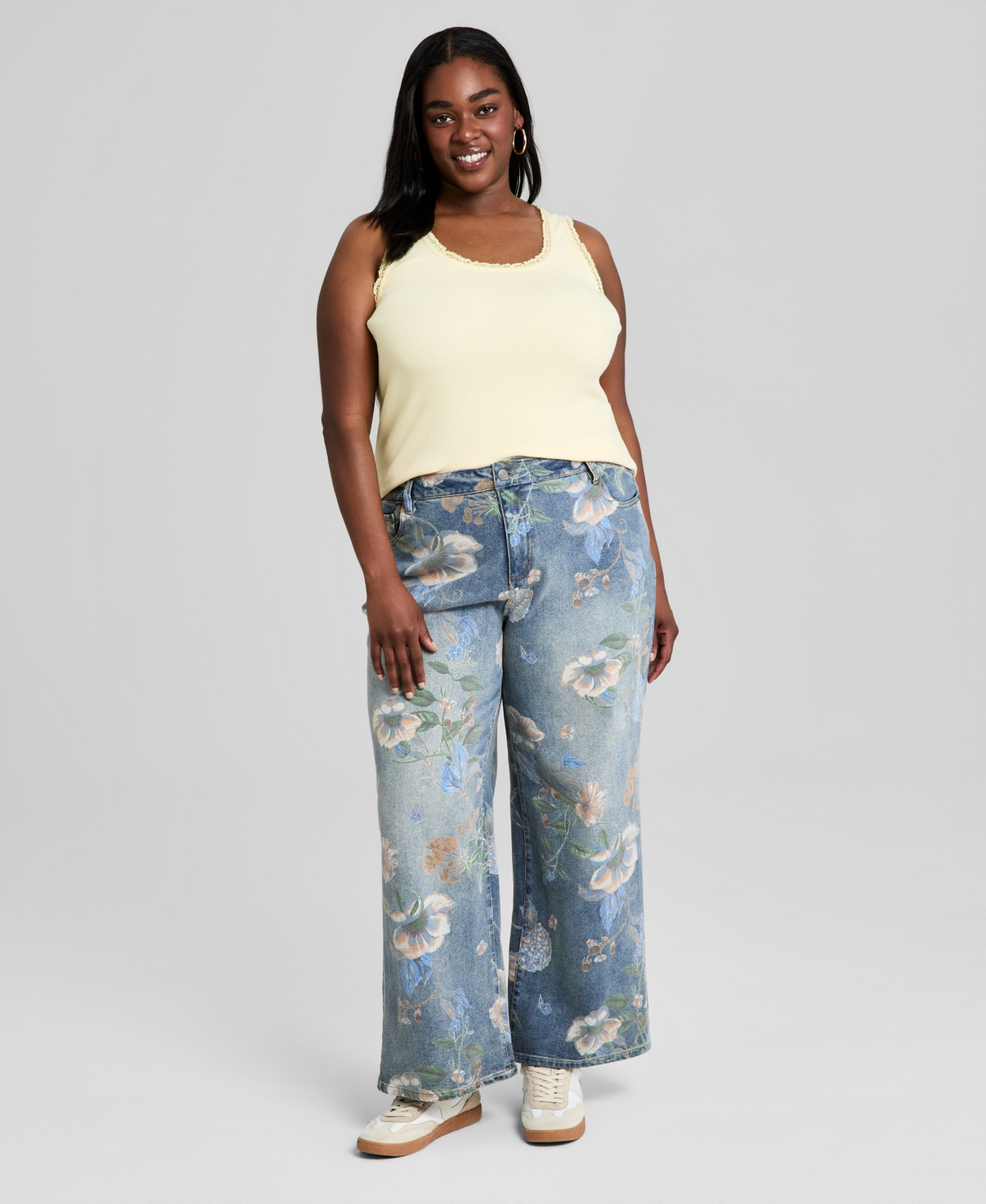 Click here for And Now This Trendy Plus Size Painted Floral Print... prices
