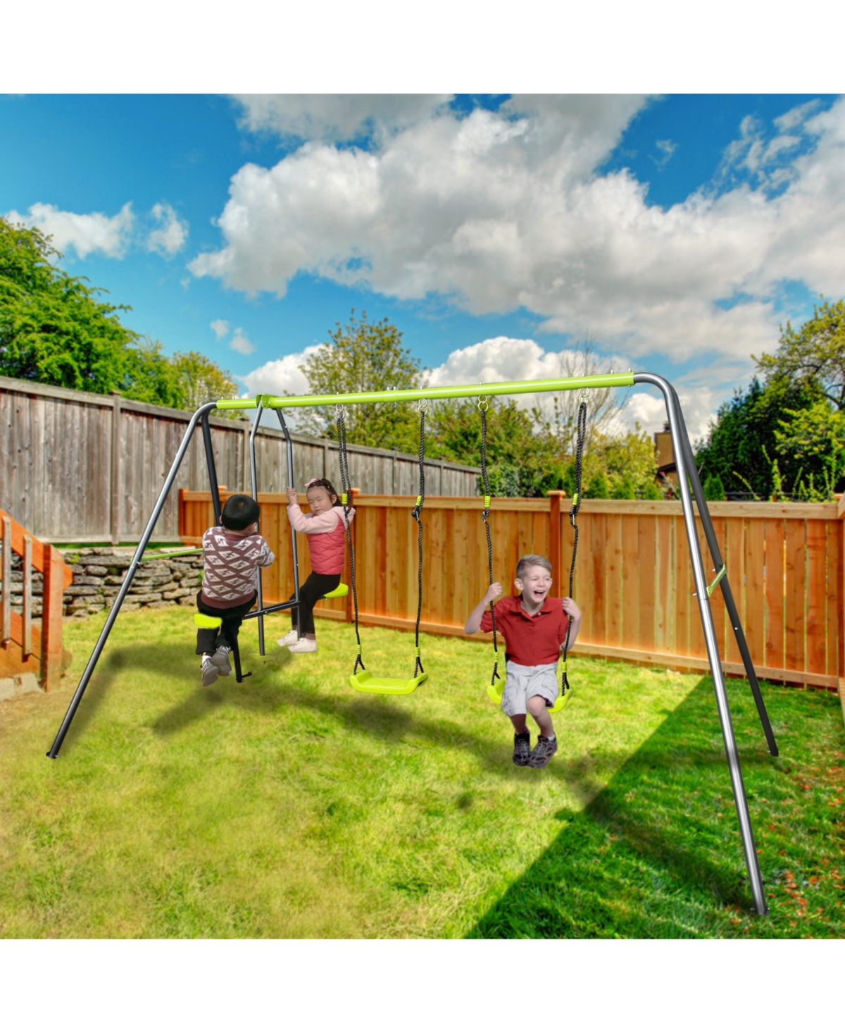 Click here for Streamdale Furniture 4-Child Metal Swingset Face-t... prices