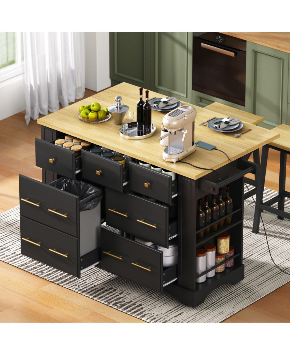 Click here for Streamdale Furniture Rolling Kitchen Island w/ Dra... prices
