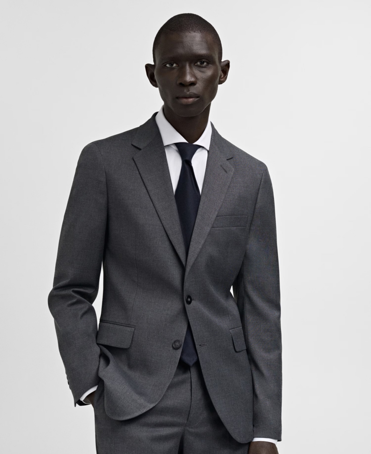 Click here for Mango Mens Milan Slim-Fit Suit Blazer - Gray prices