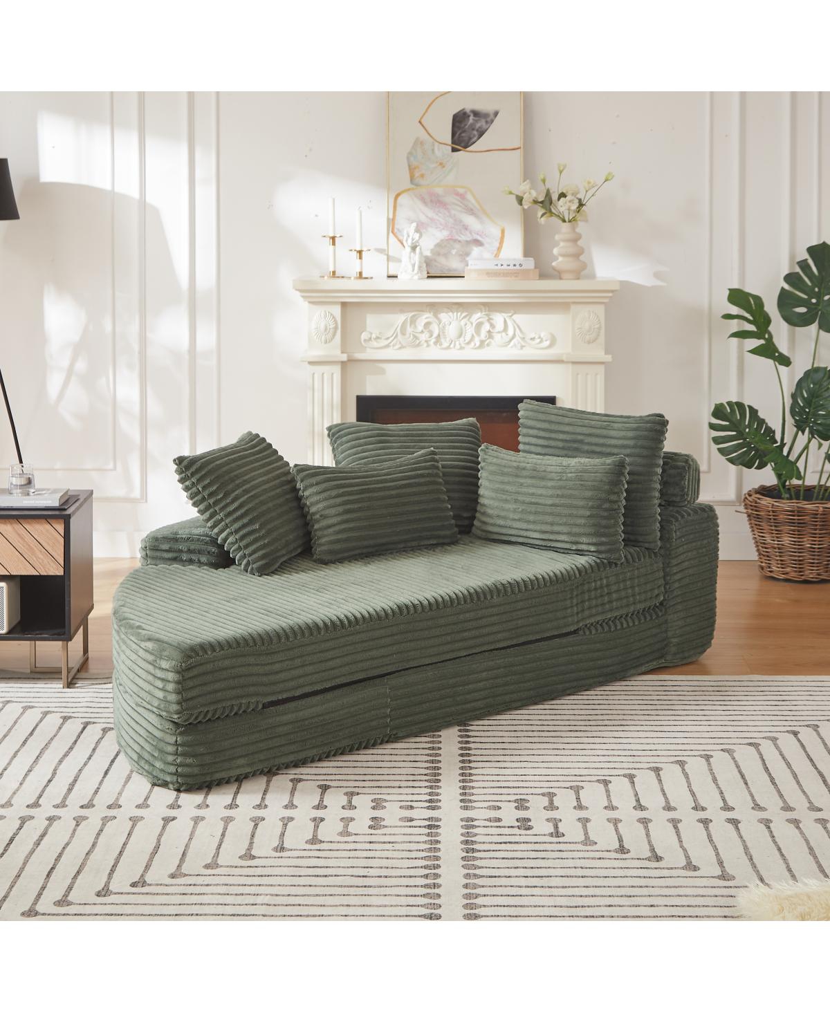 Click here for Streamdale Furniture 78.5-Inch Corduroy Semi-Circu... prices