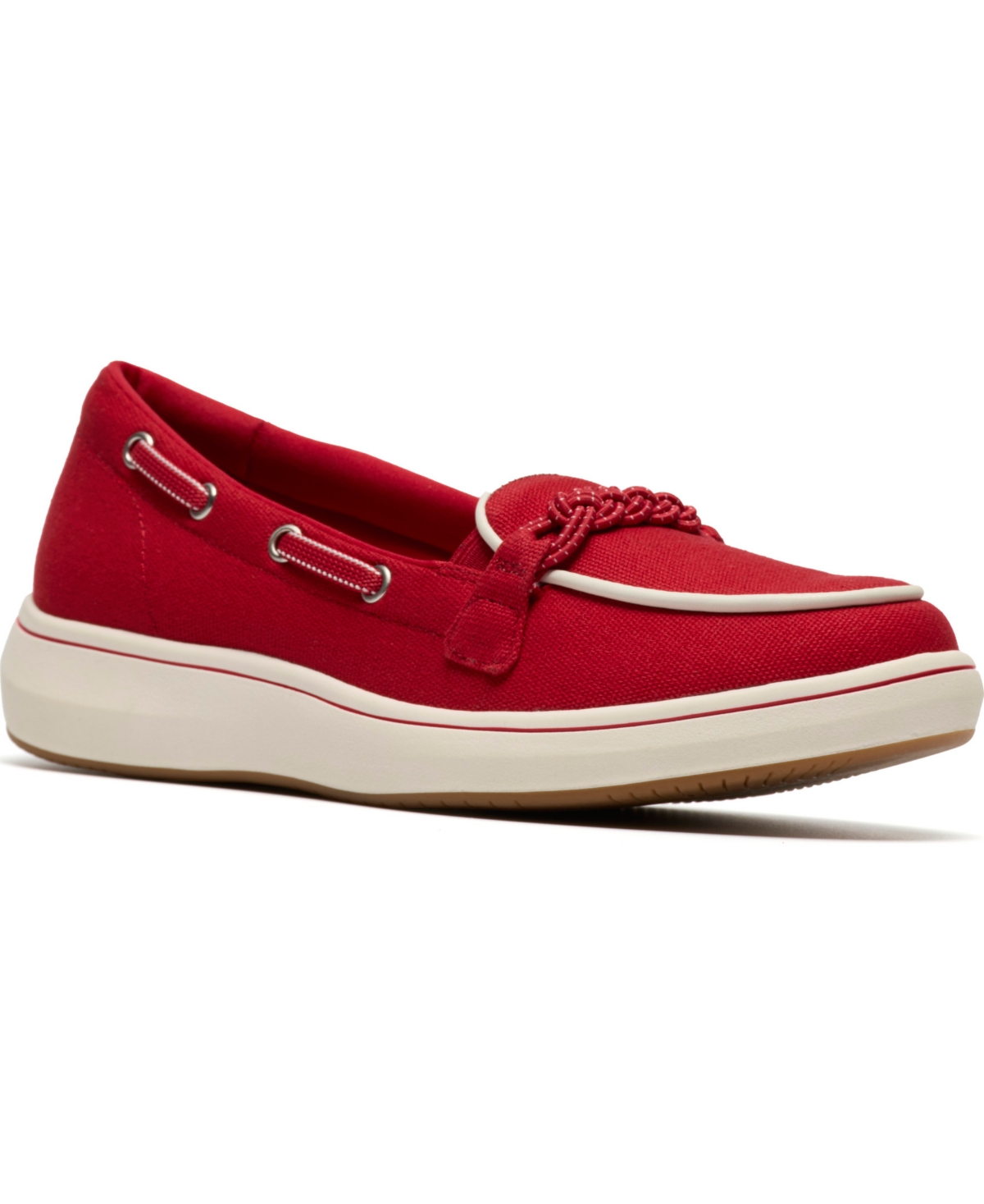 Click here for Clarks Womens BreezeSky Bay Boat Flats - Cherry prices