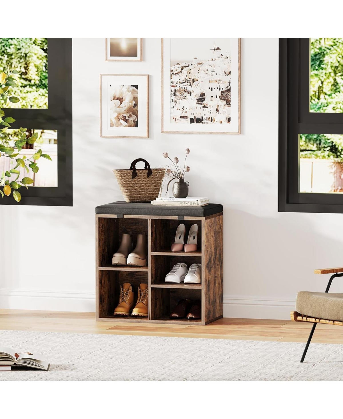 Click here for gaomon Entryway Shoe Bench with Storage and Cushio... prices