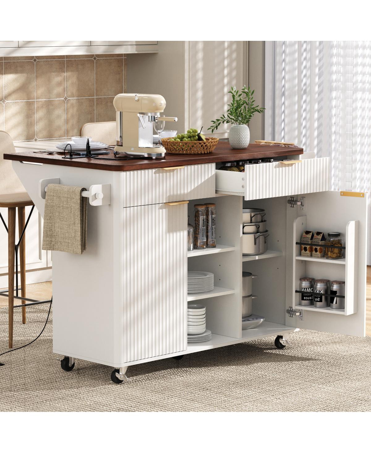 Click here for Streamdale 52" Fluted Kitchen Island with Dro... prices