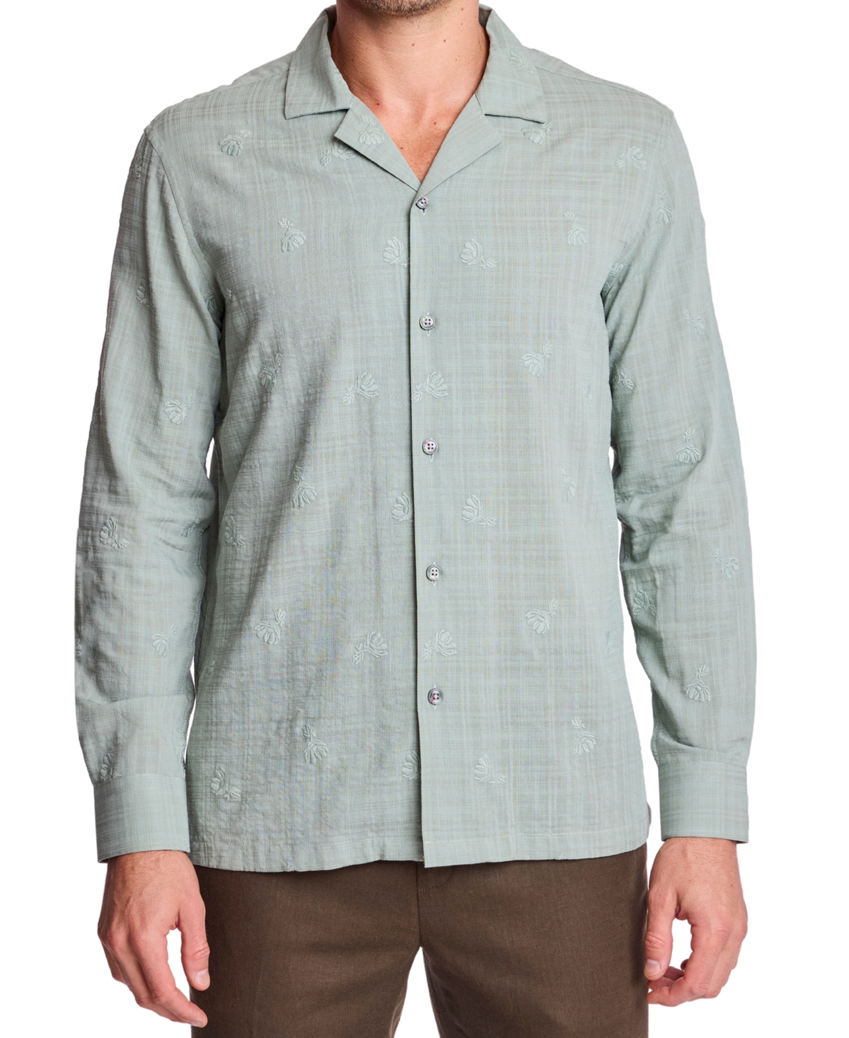 Click here for Paisley & Gray Mens Parker Embroidered Shirt - Gre... prices