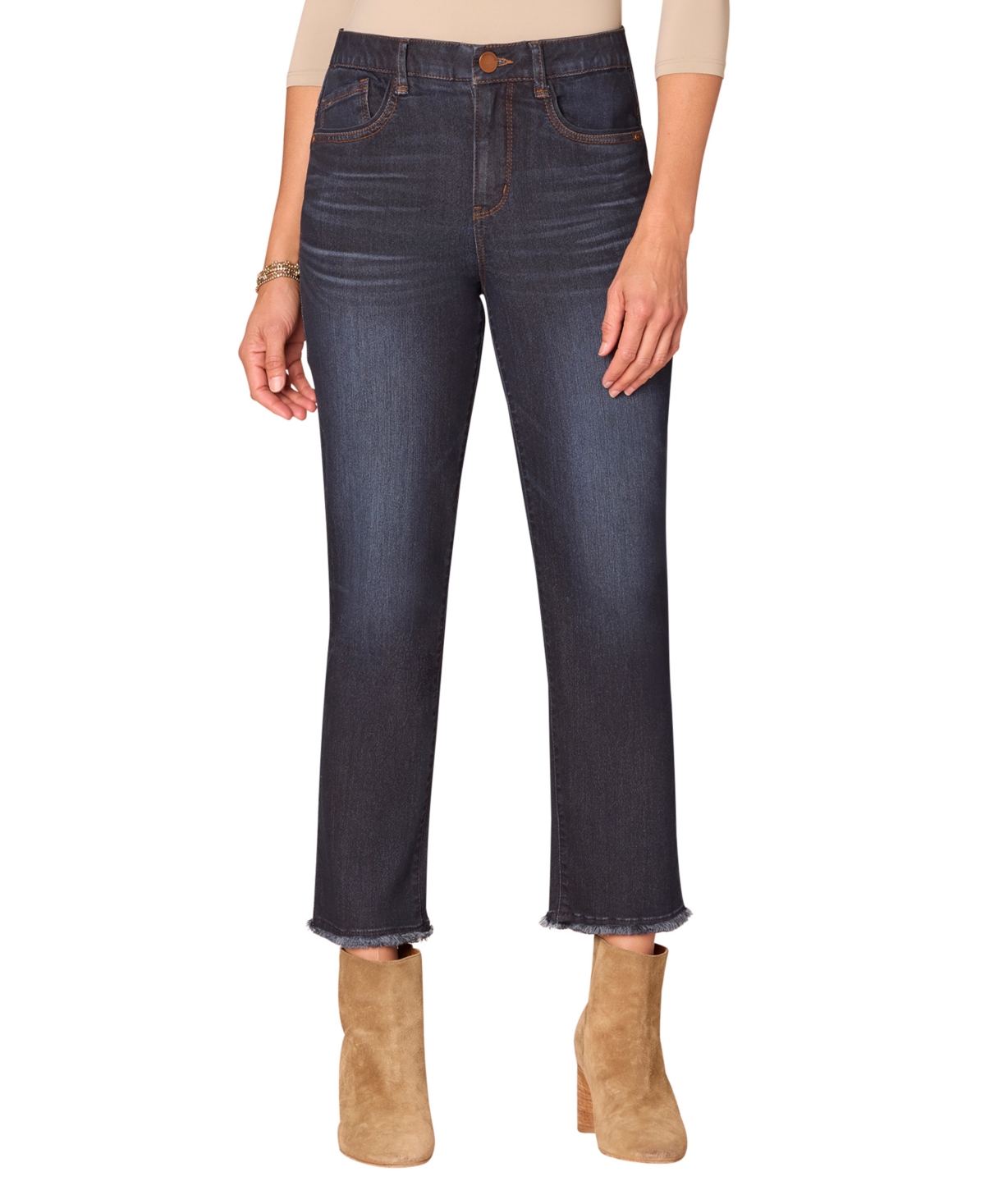 Click here for Democracy Petite High Rise Slim Straight Jeans - D... prices