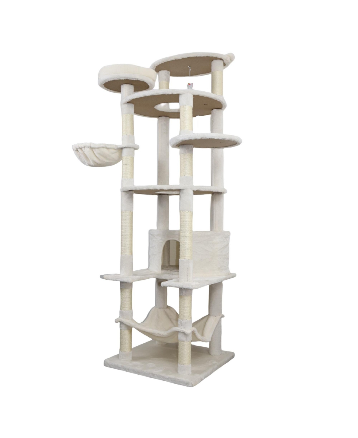 Click here for Zeus & Ruta 78" Beige Cat Tree Tower with Lar... prices