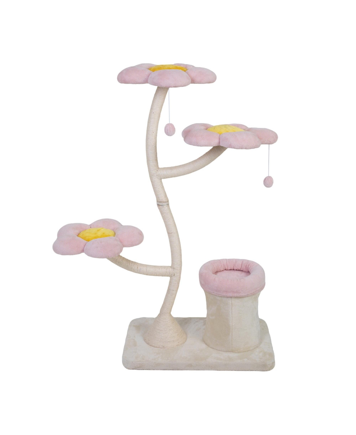 Click here for Zeus & Ruta Modern Pink & Beige Flower-Shaped Mult... prices