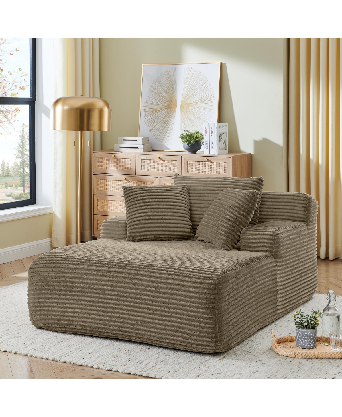 Click here for Cesicia No-Assembly Velvet Lazy Sofa Chair  High-D... prices