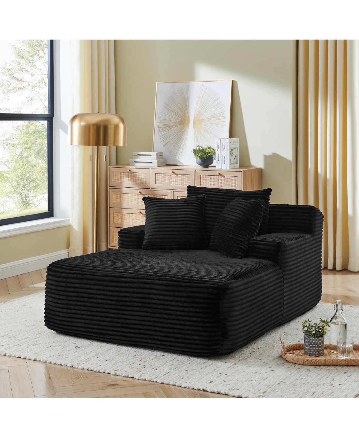 Click here for Cesicia No-Assembly Velvet Lazy Sofa Chair  High-D... prices