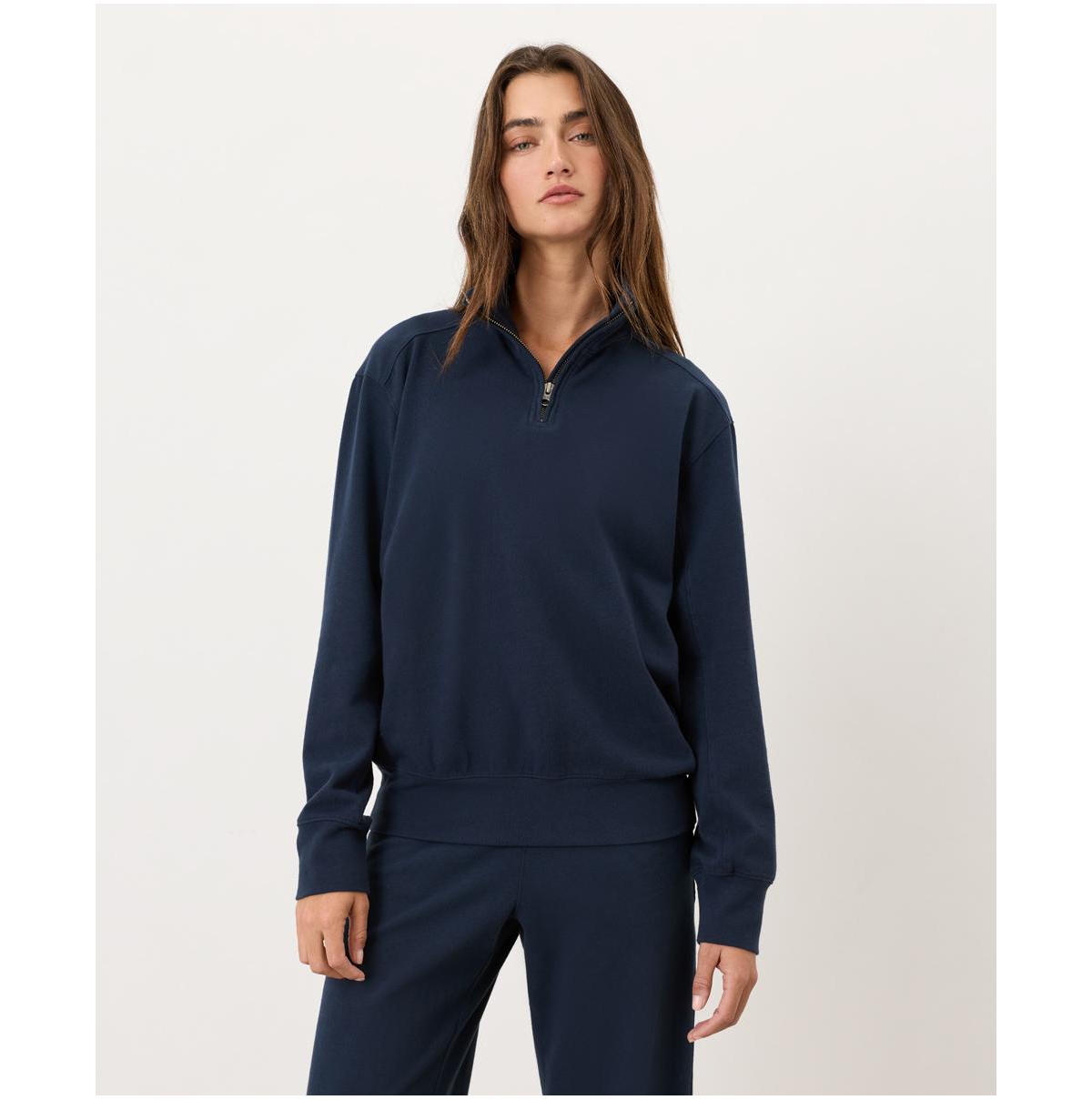 Click here for Pact Womens CloudKnit Half Zip Sweatshirts - Navy... prices