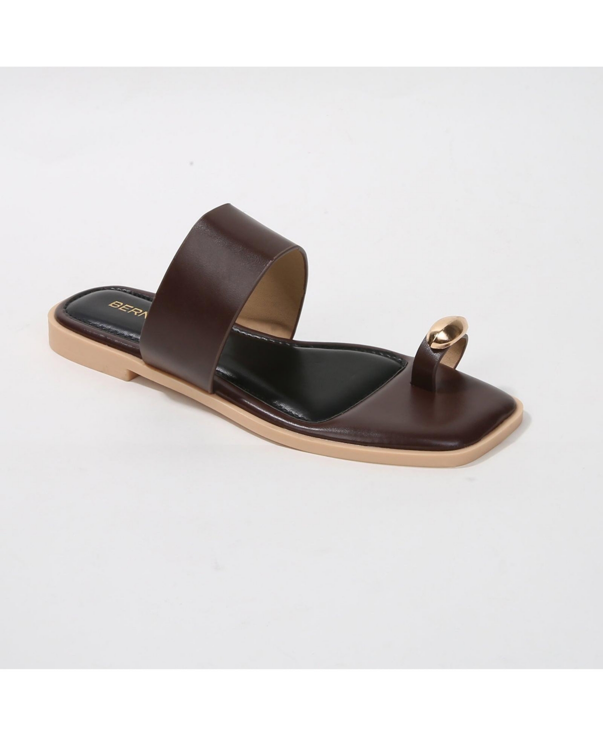 Click here for Berness Womens Kamila Gold-Tone Toe-Loop Slide San... prices