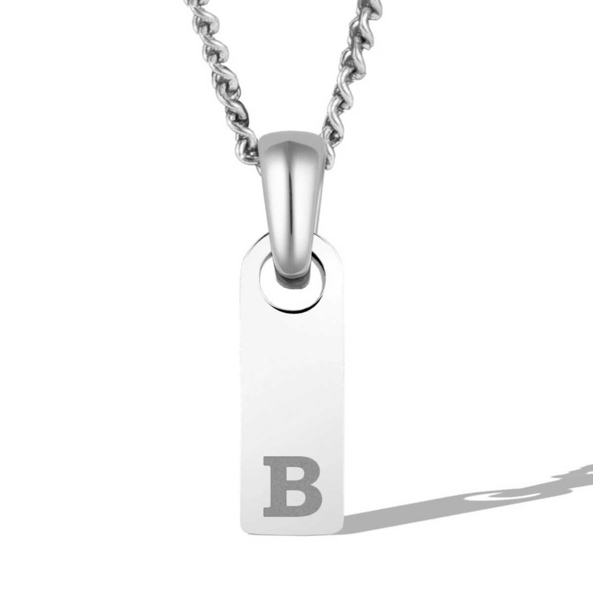 Click here for Vincero Mens Initial Tag Necklace - Silver with Mi... prices