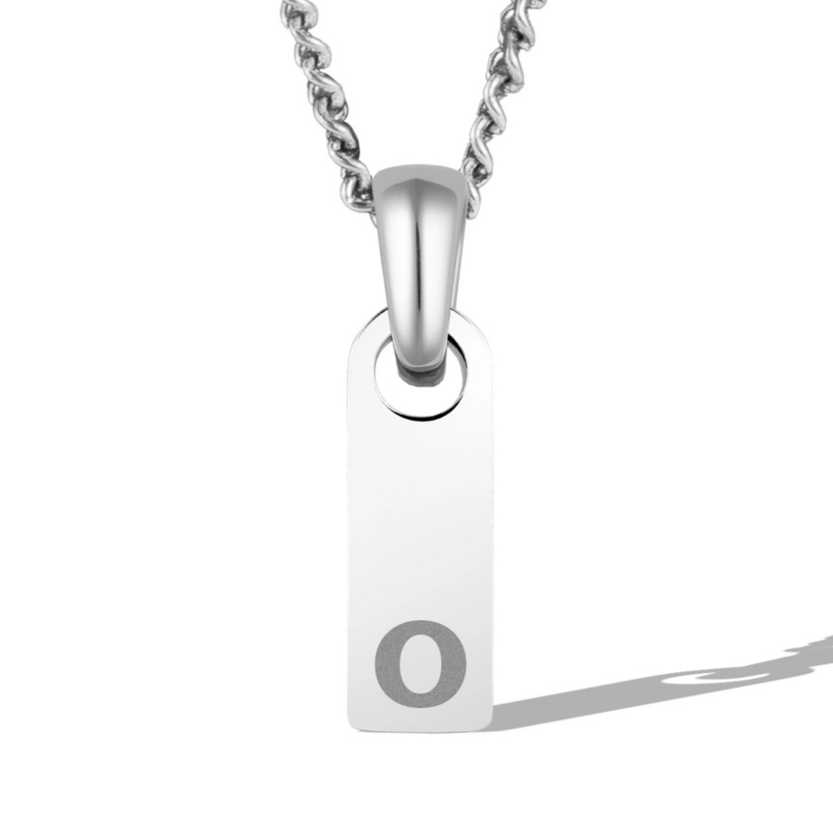 Click here for Vincero Mens Initial Tag Necklace - Silver with Mi... prices