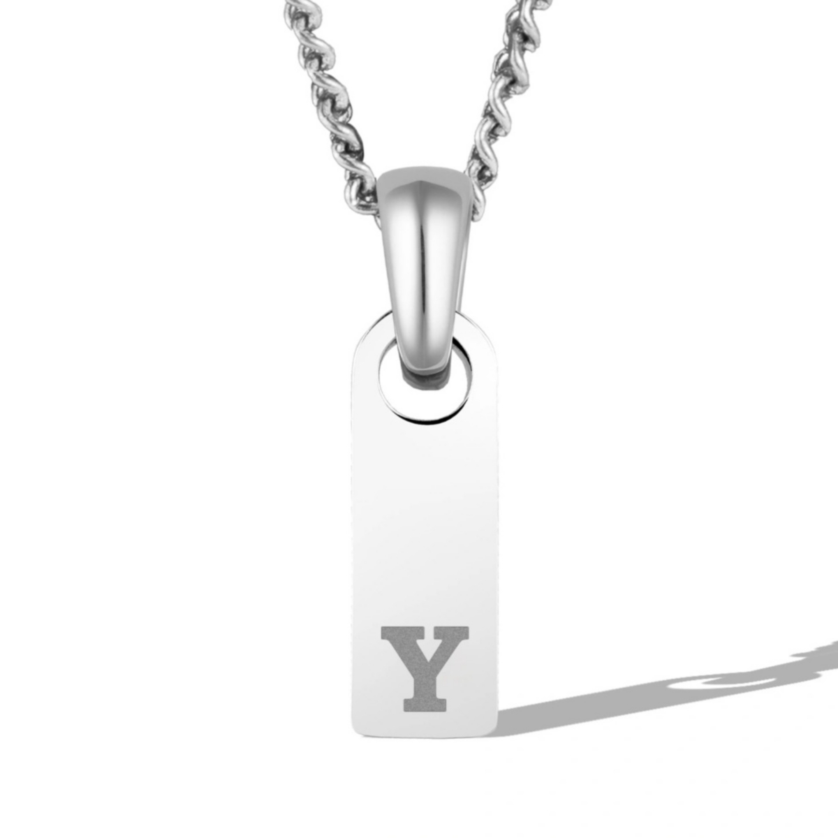 Click here for Vincero Mens Initial Tag Necklace - Silver with Mi... prices