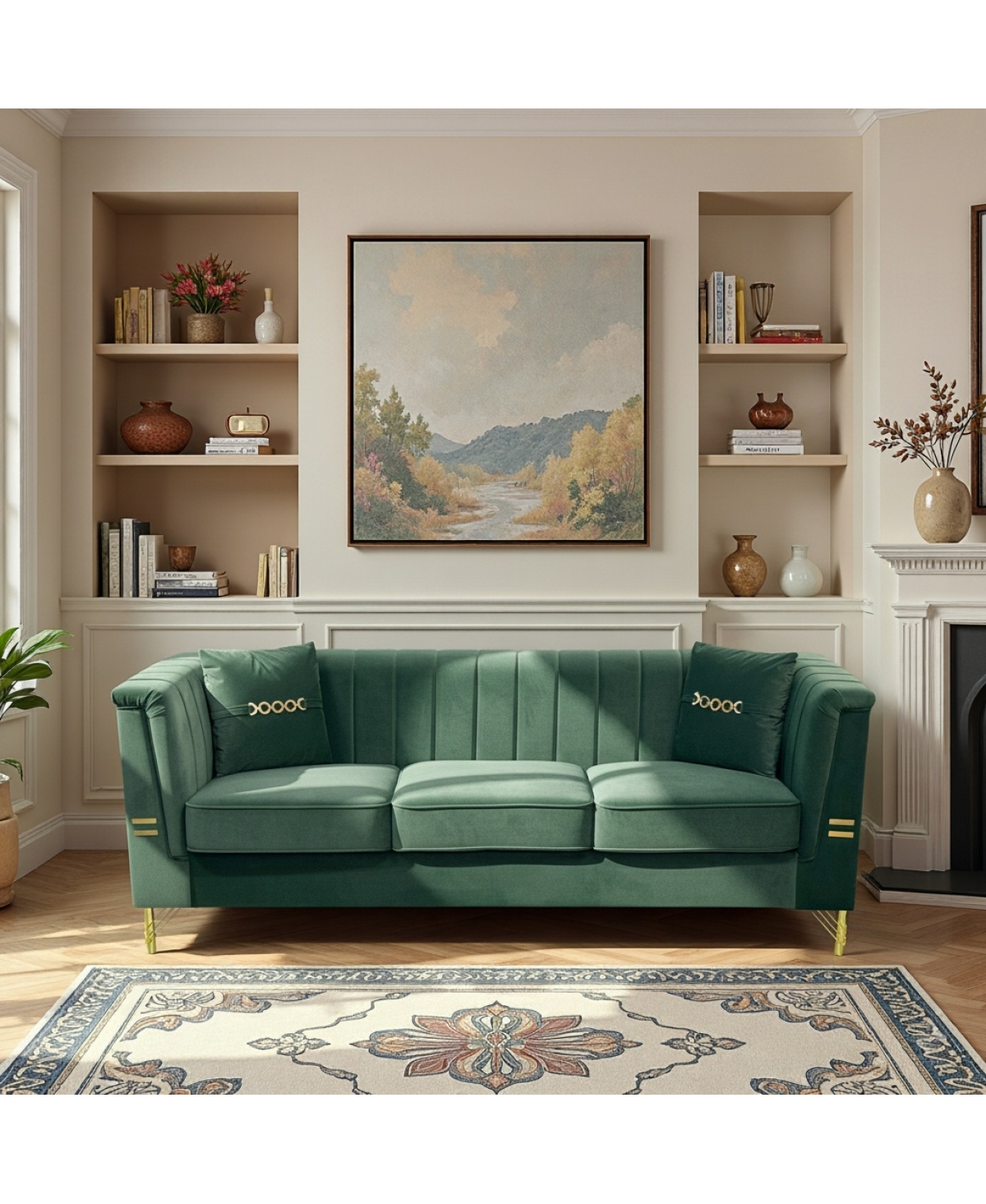 Click here for Streamdale Furniture Modern Velvet Sofa with Verti... prices