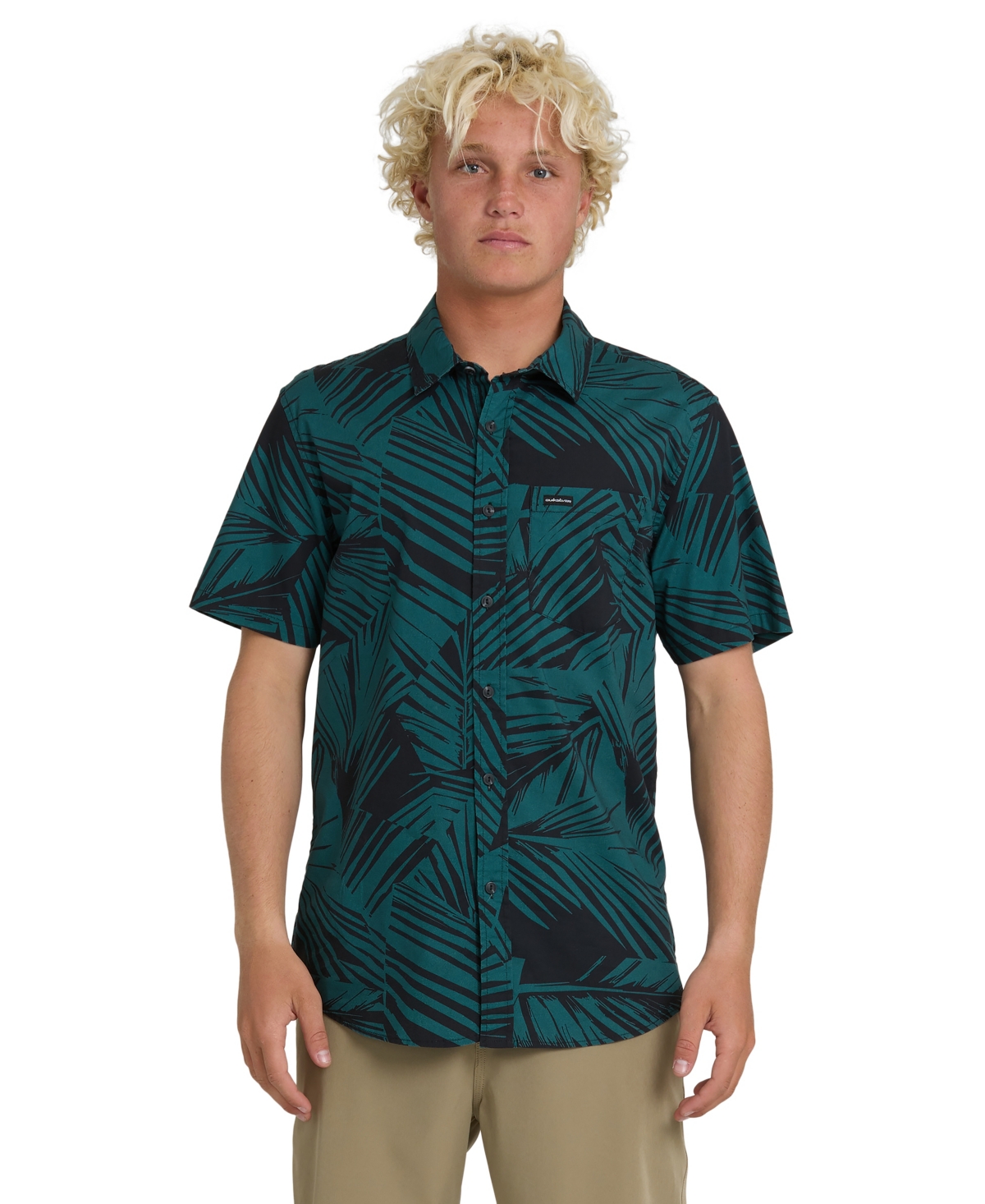 Click here for Quiksilver Mens Aruba Palm Stretch Short-Sleeve Sh... prices