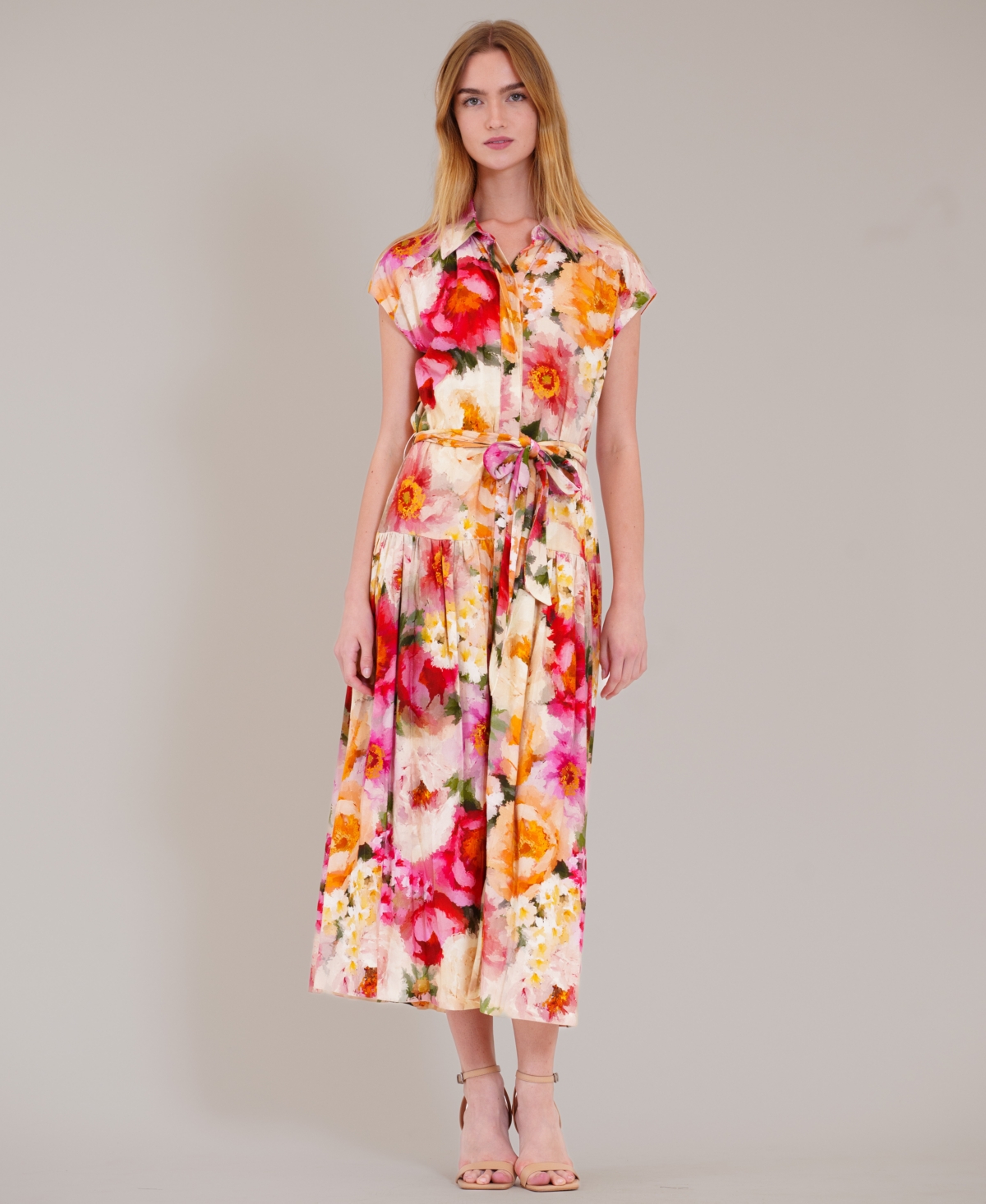 Click here for julia jordan Womens Collared Self-Tie Shirt Dress... prices