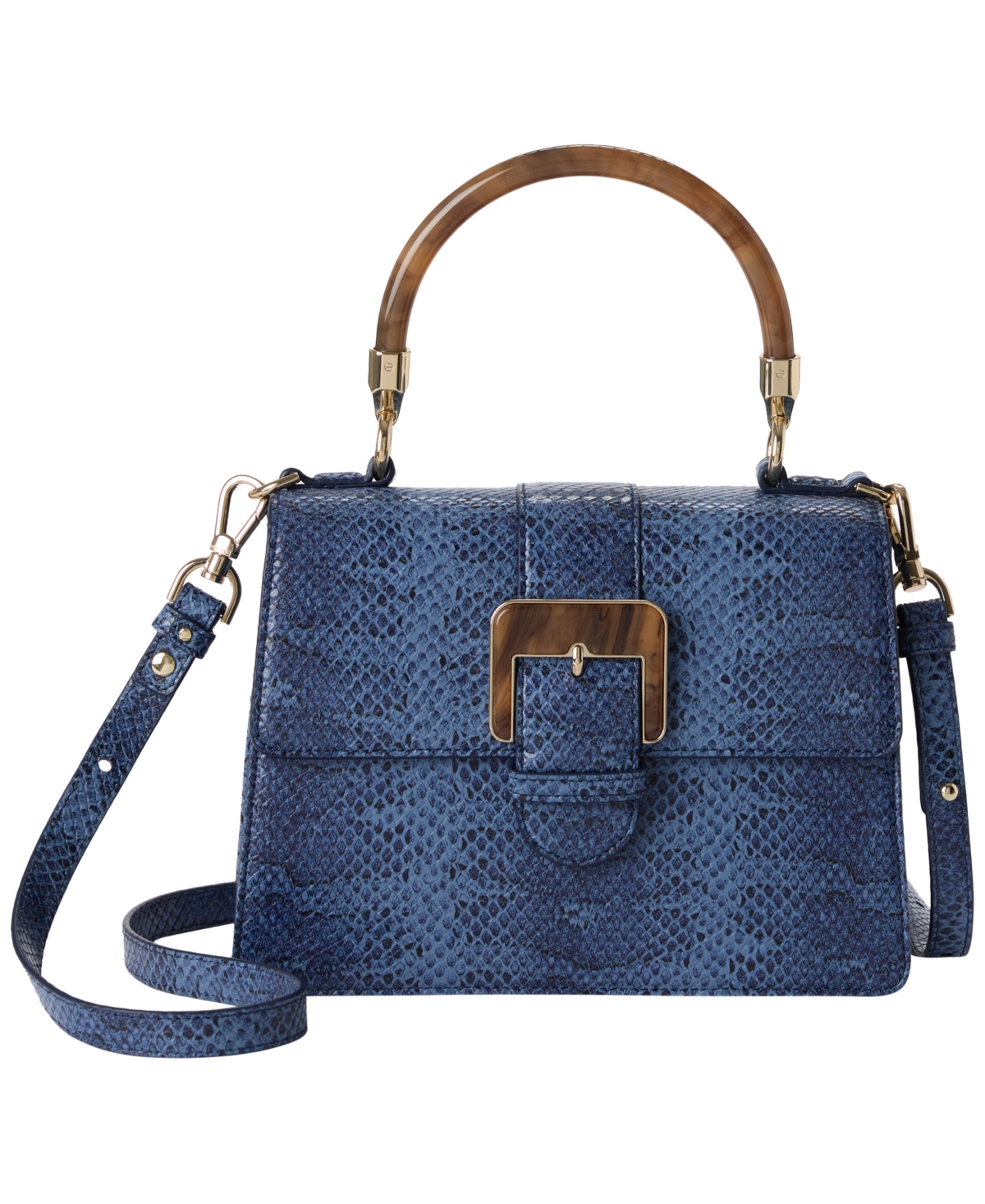 Click here for Brahmin Hallie Small Leather Satchel Bag - Navy prices
