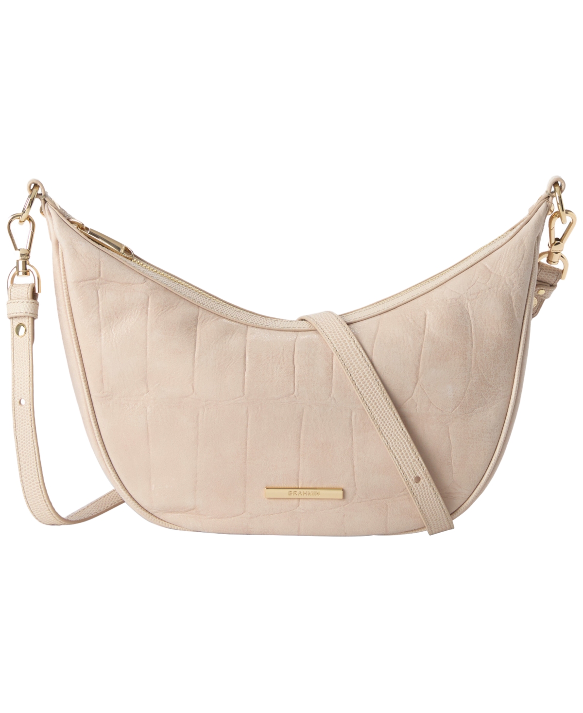 Click here for Brahmin Percy Medium Leather Crossbody Bag - Beige prices