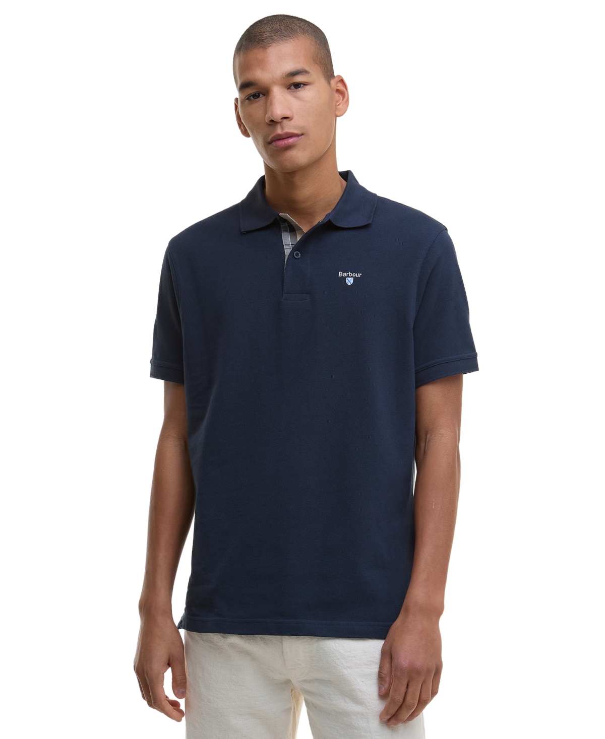Click here for Barbour Mens Tartan Pique Polo Collar Shirt - Navy prices