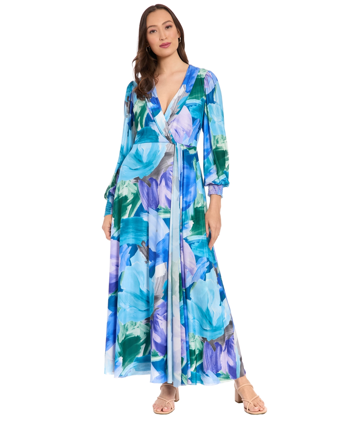 Click here for London Times Petite Printed Maxi Dress - Plavt prices