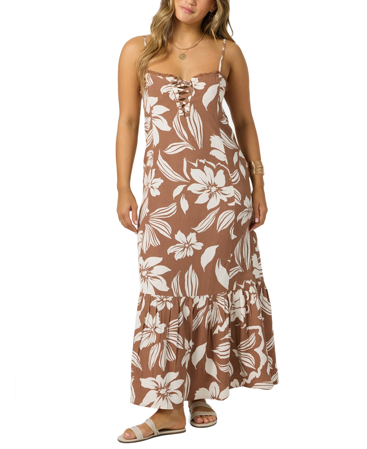 Click here for ONeill Womens Tasmin Floral Sweetheart Neck Maxi D... prices