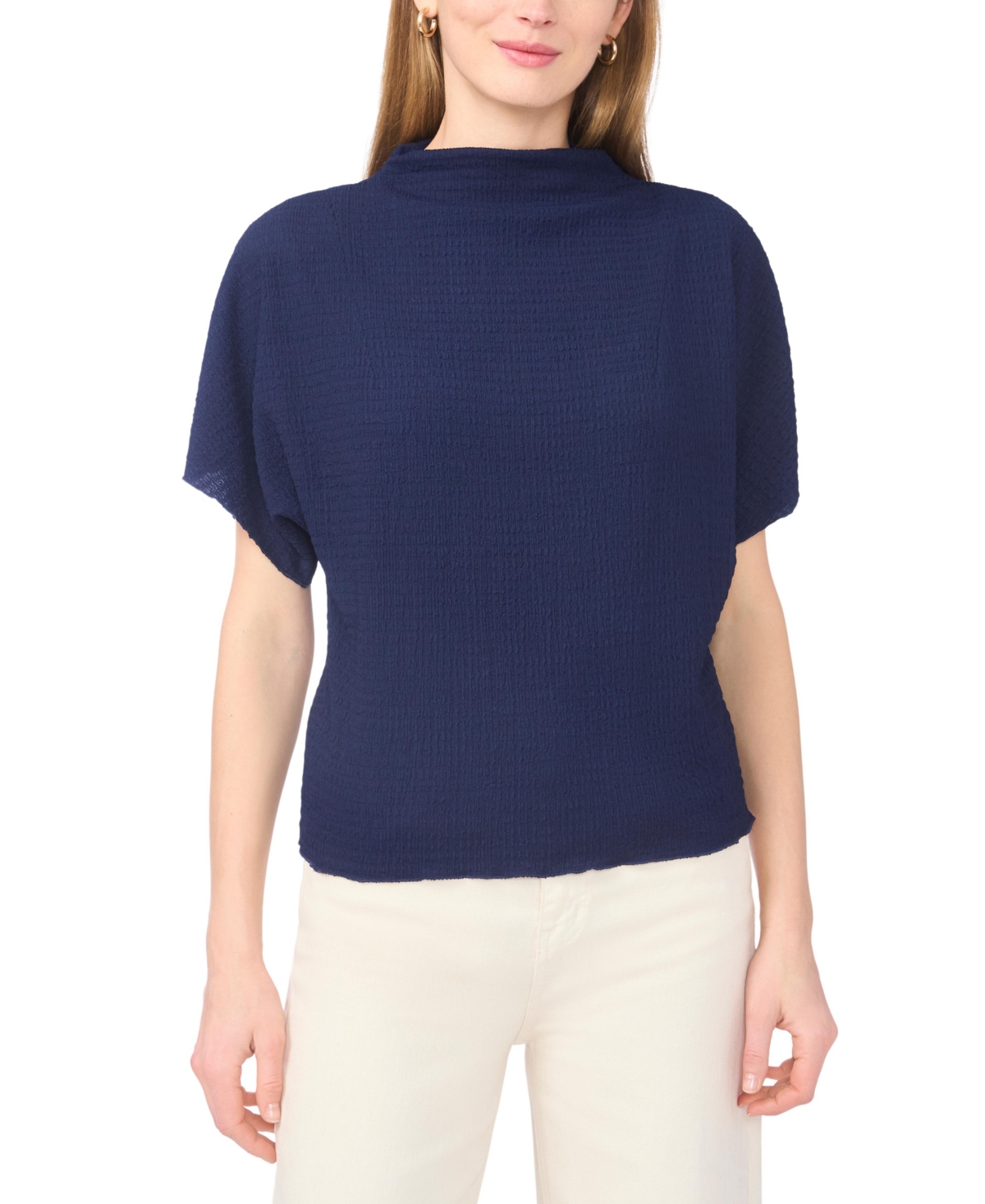 Click here for Vince Camuto Womens Textured High Neck Wide Sleeve... prices