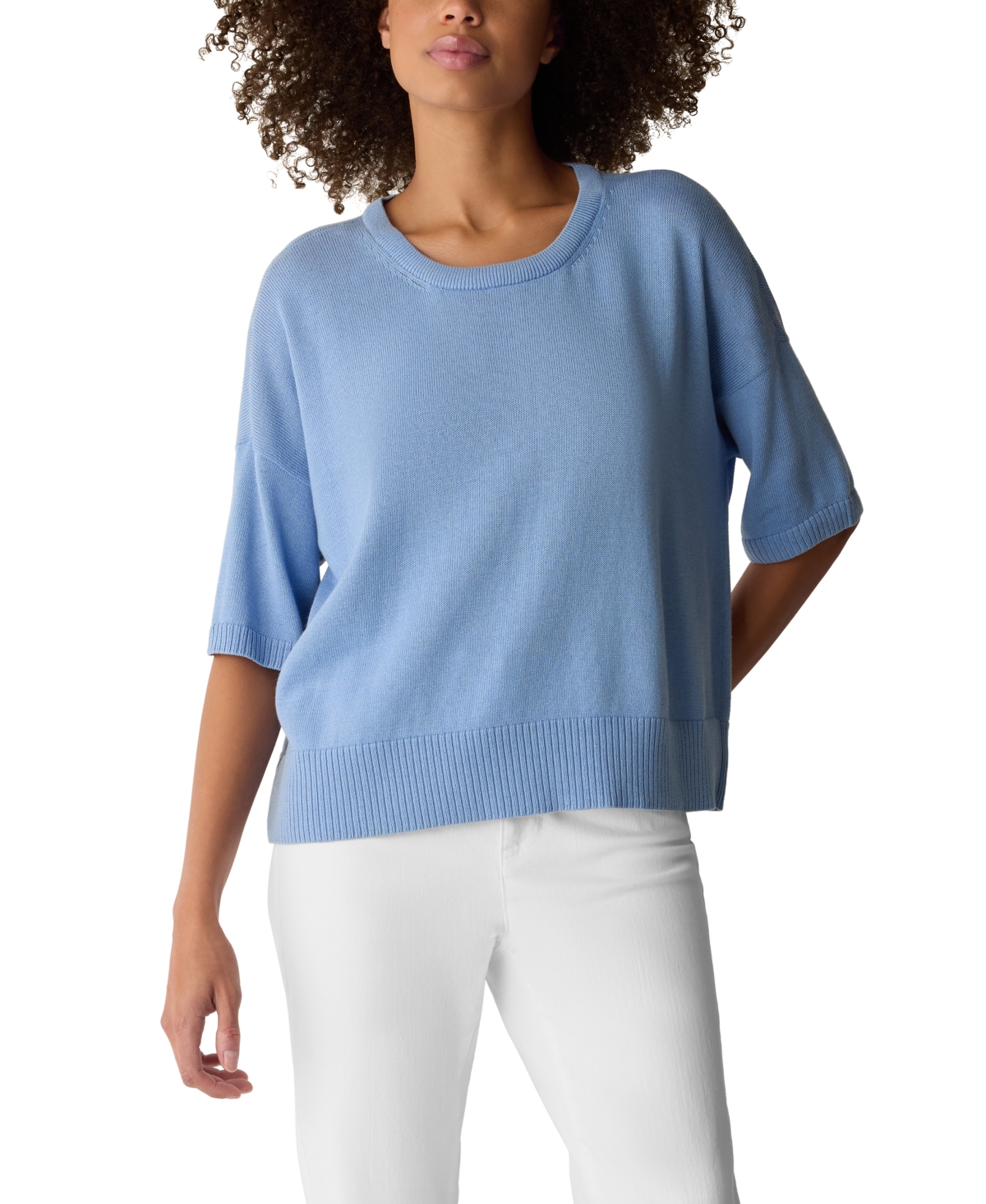 Click here for Eileen Fisher Womens Crew Neck Pull-On Top - Skylt prices