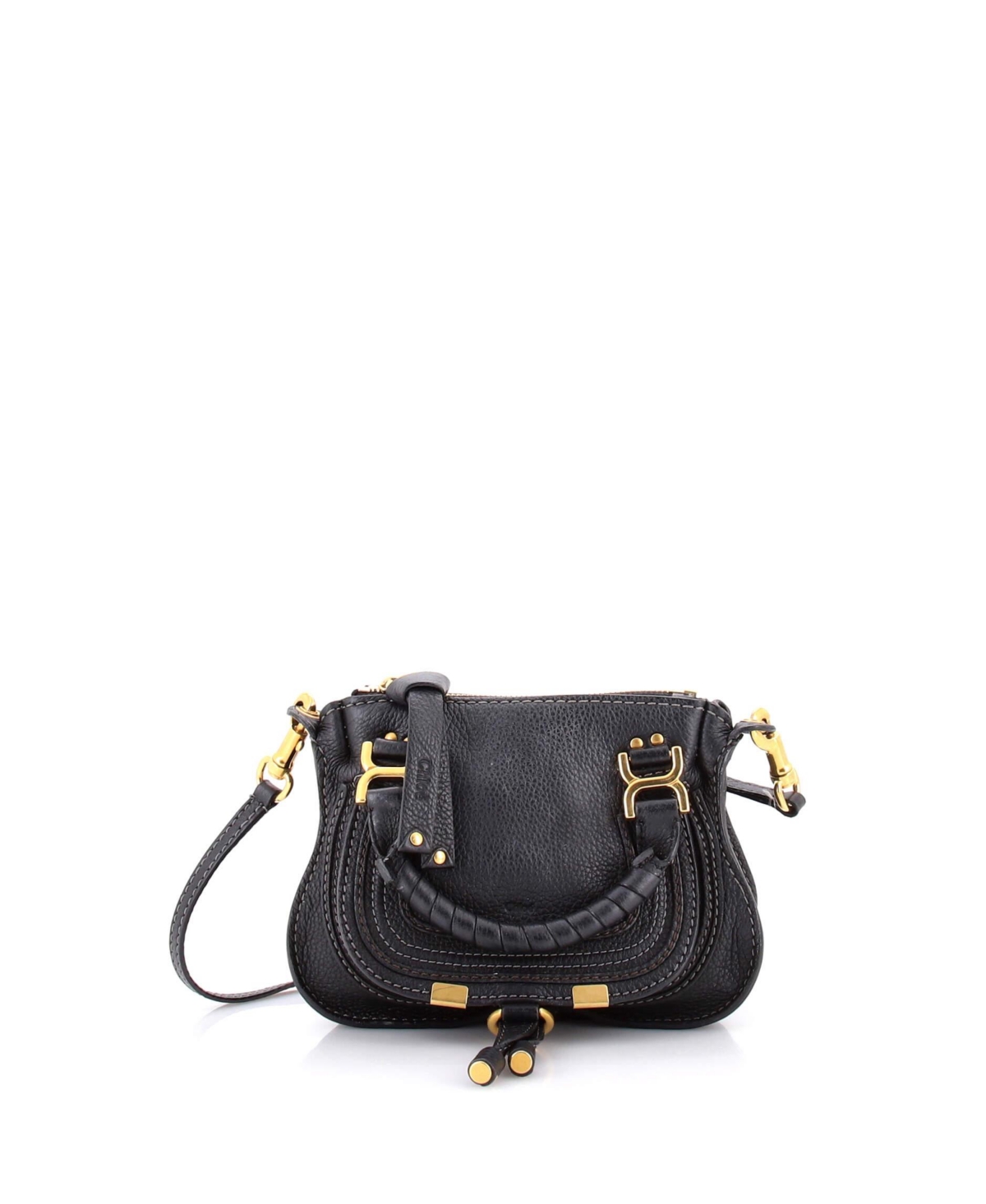 Click here for Pre-Owned Chloe Baby Marcie Satchel Leather - Blac... prices