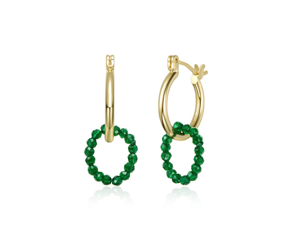 Click here for Rachel Glauber Colored Beaded Modern Hoop Earrings... prices