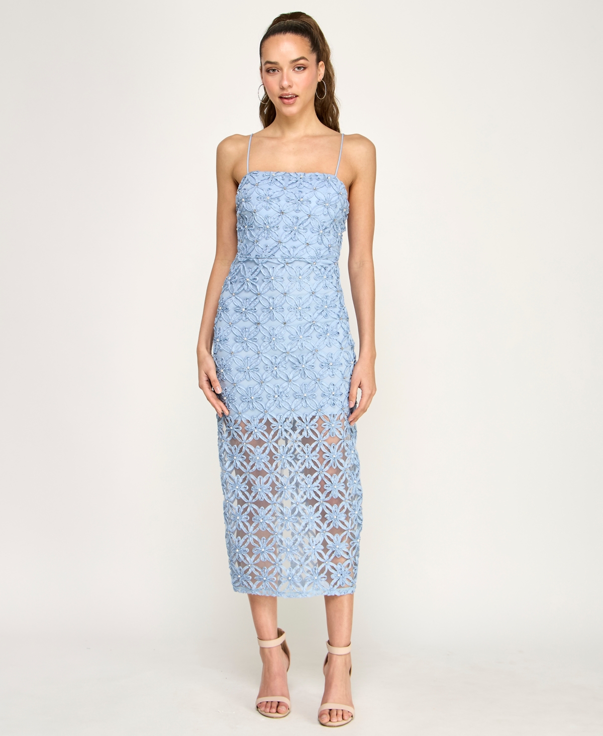 Click here for Alex & Sophia Womens Spaghetti Strap Square Neck D... prices