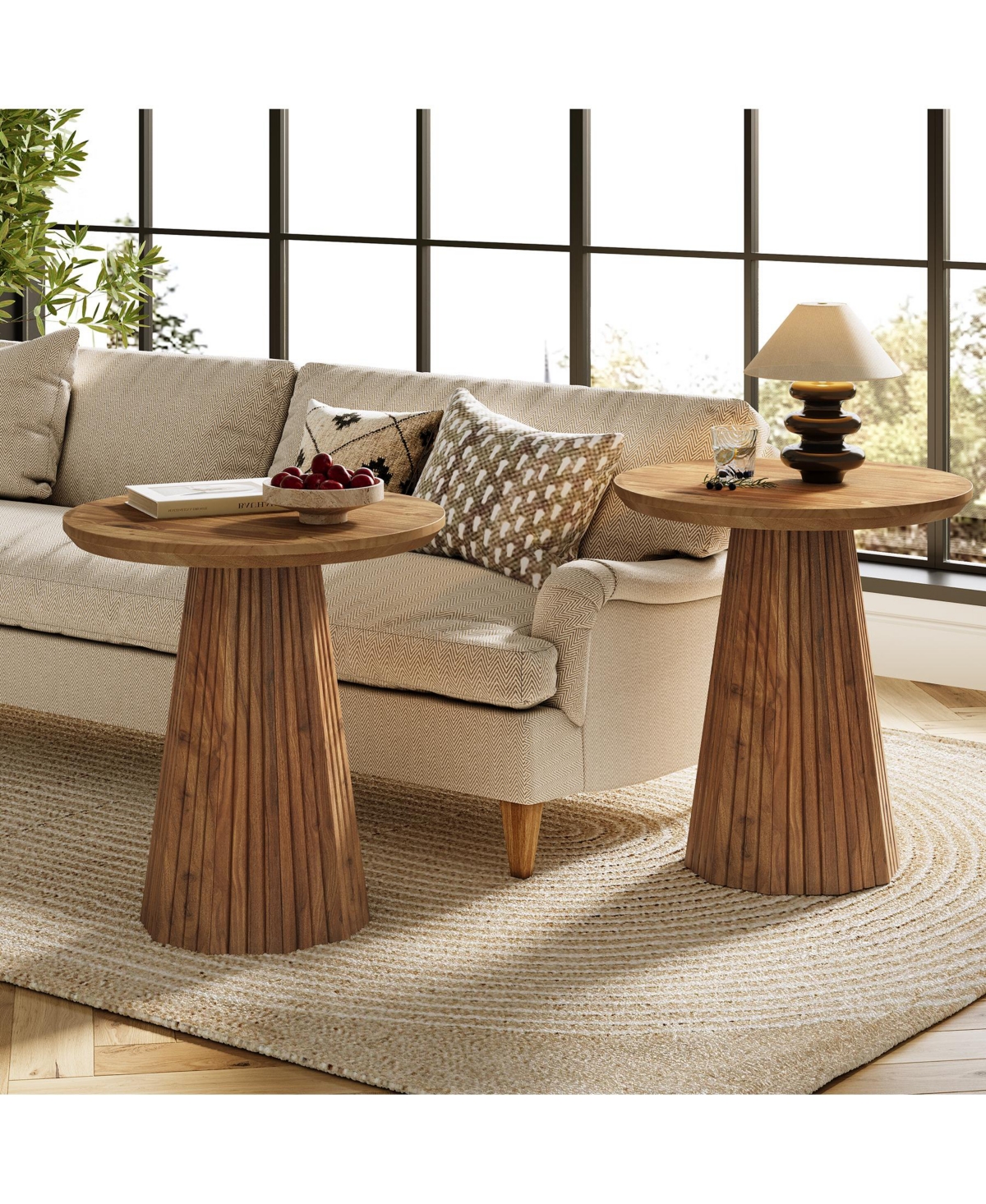 Click here for Tribesigns Solid Wood End Table Set of 2  19"... prices