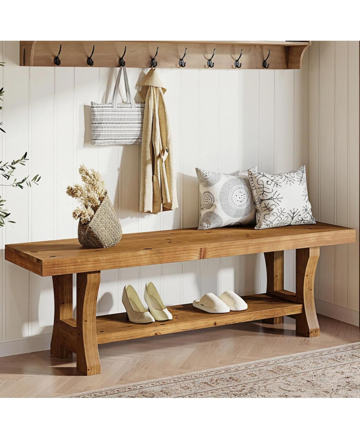 Click here for Tribesigns Solid Wood Entryway Bench  55" End... prices