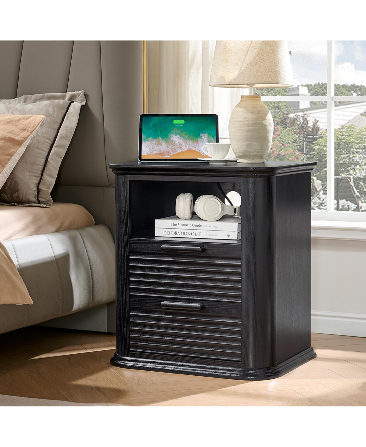 Click here for Rainsken 22" Fluted Nightstand with Charging... prices