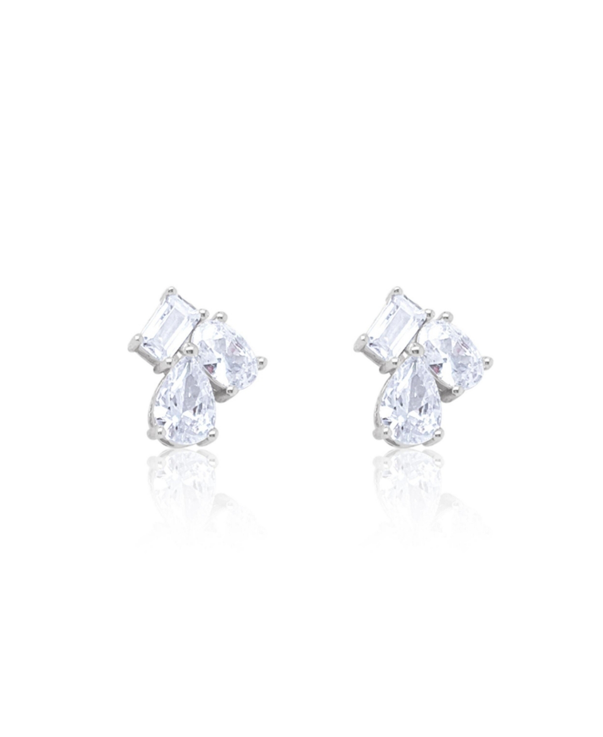 Click here for Etoielle Multi Shape Silver Studs Emerald Oval and... prices