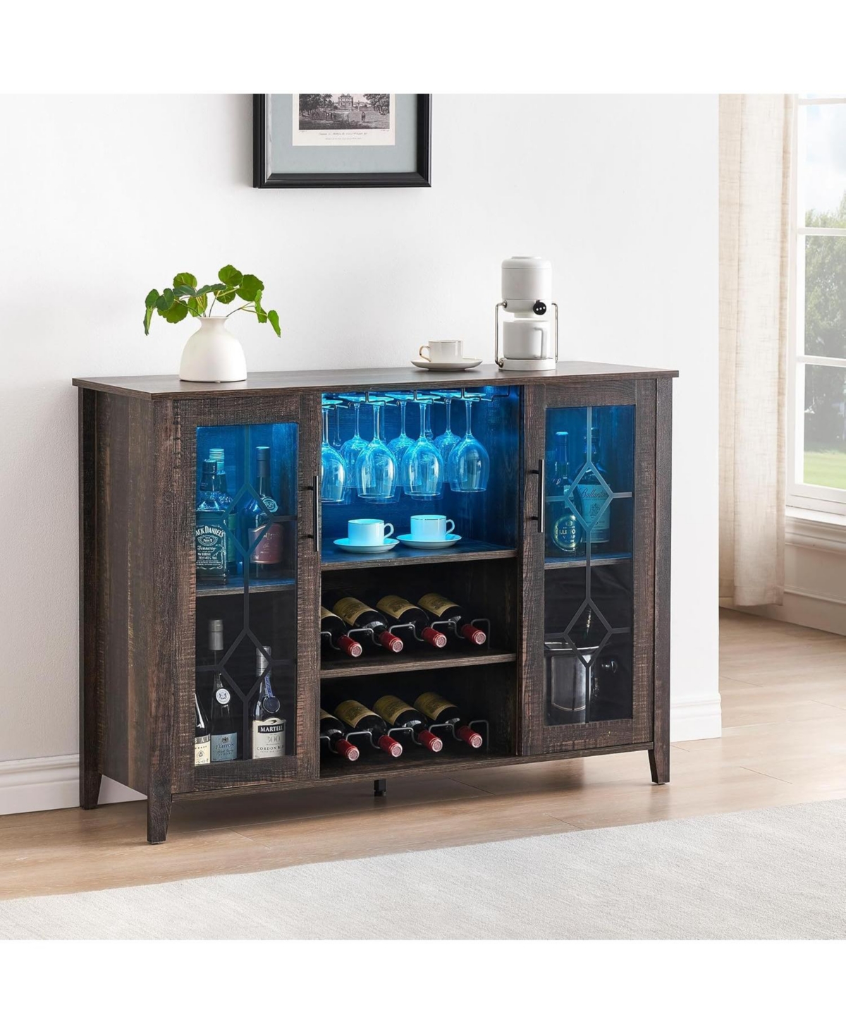Click here for gaomon Wine Bar Cabinet with Led Lights  Coffee Ba... prices