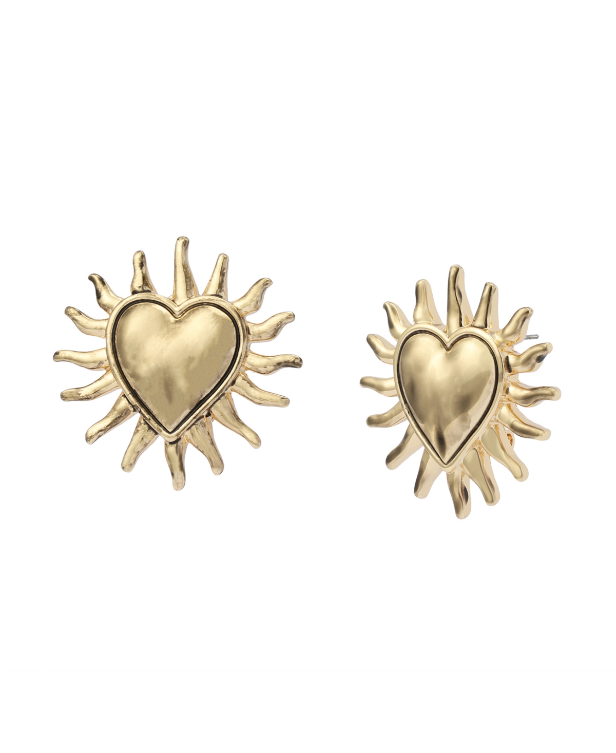 Click here for Steve Madden Gold Sunburst Heart Button Earrings -... prices