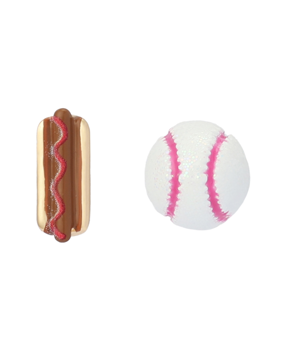 Click here for Betsey Johnson White Baseball Hotdog Mismatch Stud... prices