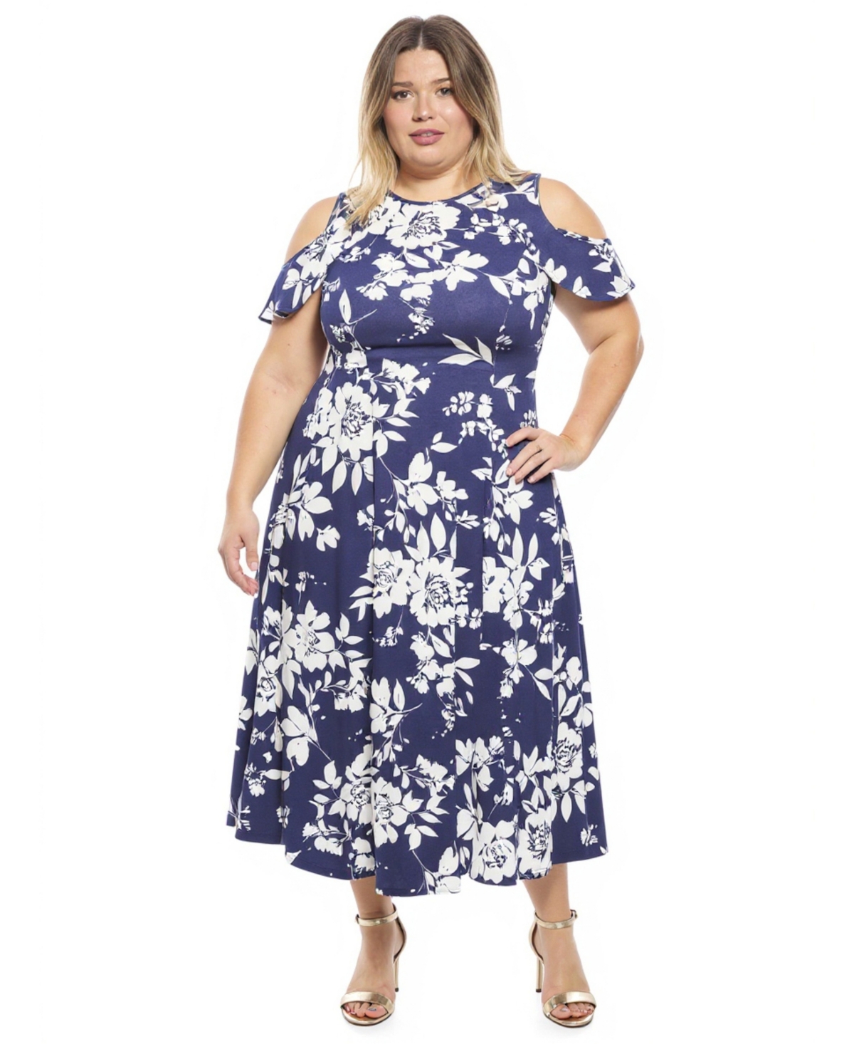 Click here for 24seven Comfort Apparel Plus Size Ruffle Sleeve Co... prices